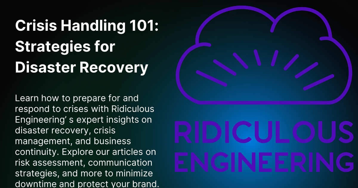 Crisis Handling 101: Strategies for Disaster Recovery - Ridiculous ...